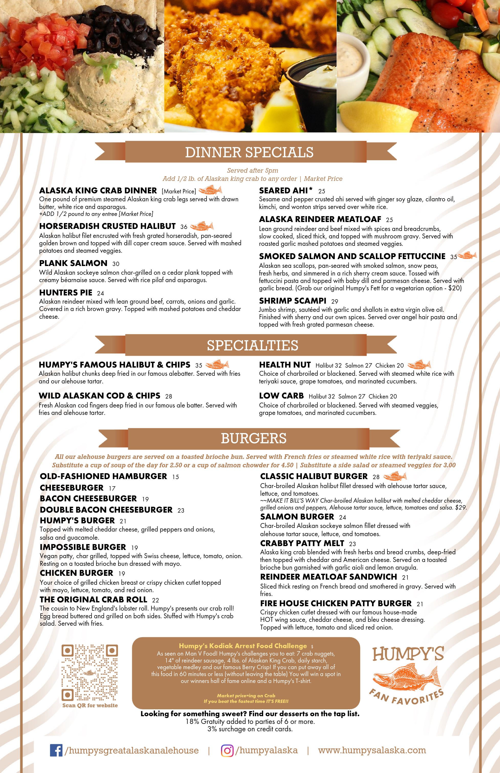Food Menu — Humpy's Great Alaskan Alehouse