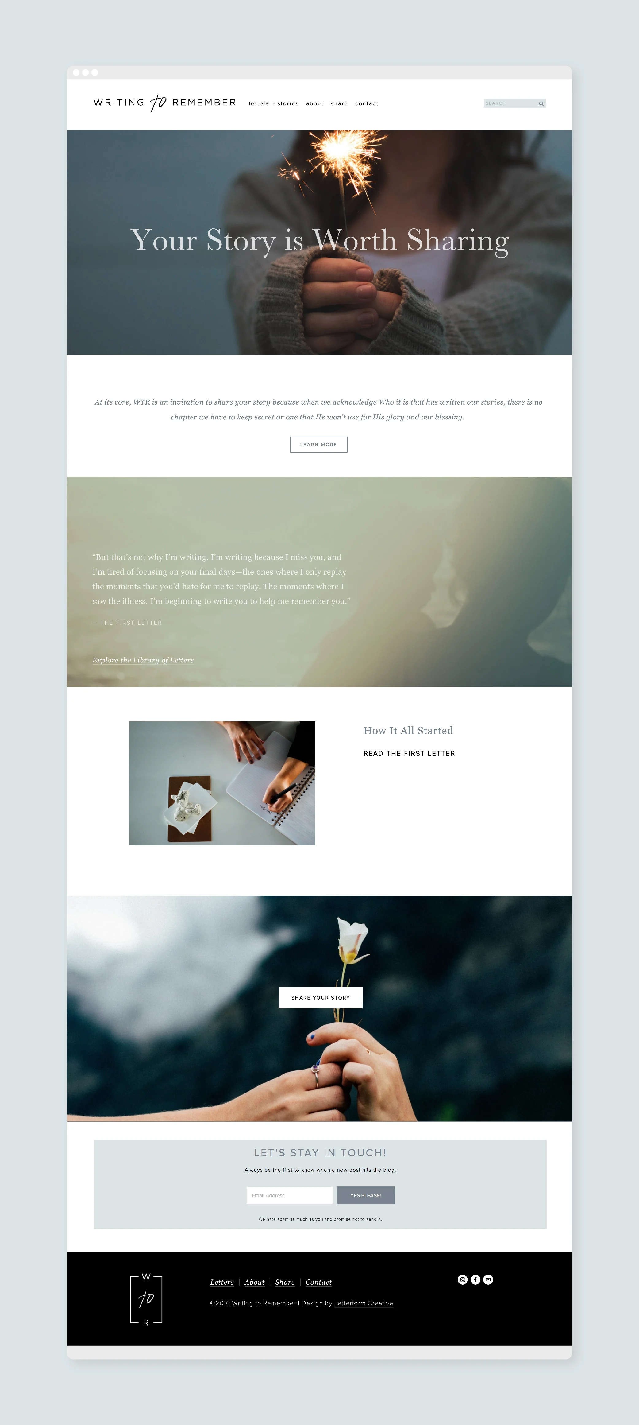 Recent Work / Writing to Remember — Letterform Creative