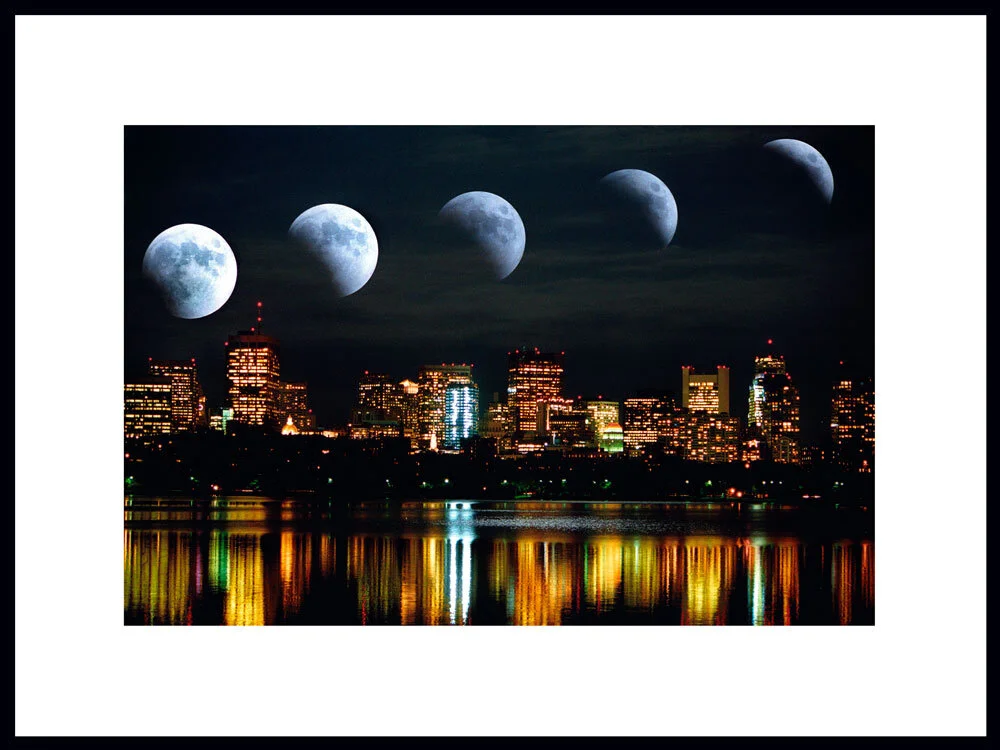Lunar Eclipse Boston Skyline — Dorian Color | Hunt's Photo & Video
