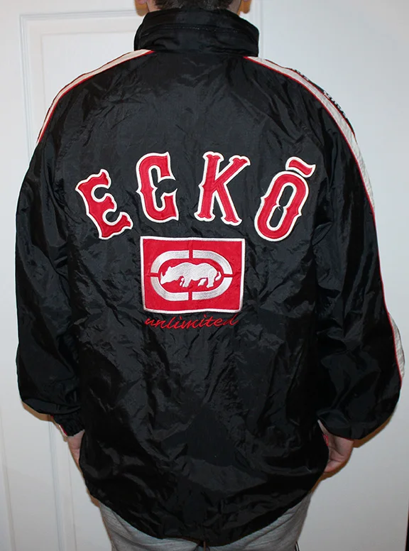 90s Ecko Unlimited Large Logo Black / Red Windbreaker (Size L) — Roots