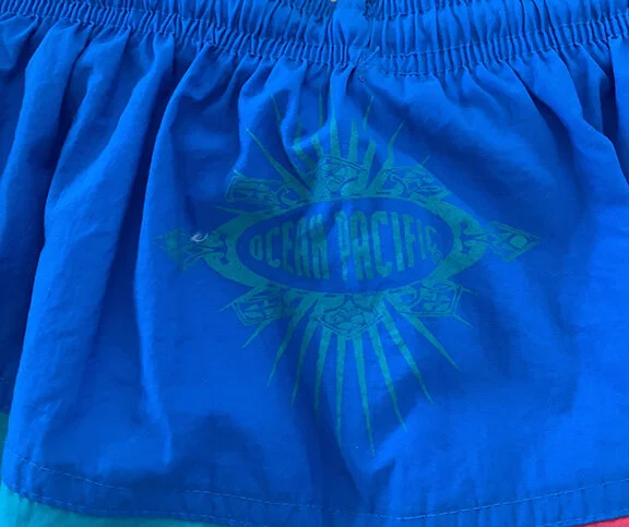 Vintage Ocean Pacific Colorful Swim Trunks (Size M) — RootsBK