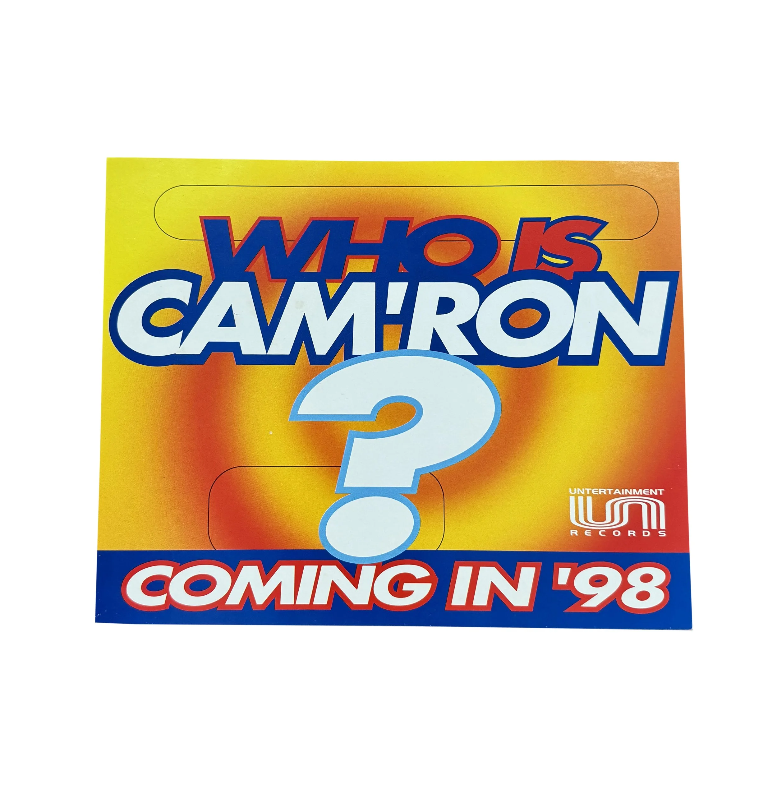 Vintage Untertainment Who Is Cam'ron Coming in '98 Original Promo ...