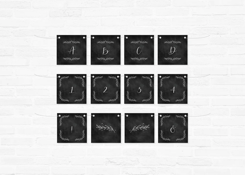 Chalkboard Pennant Banner