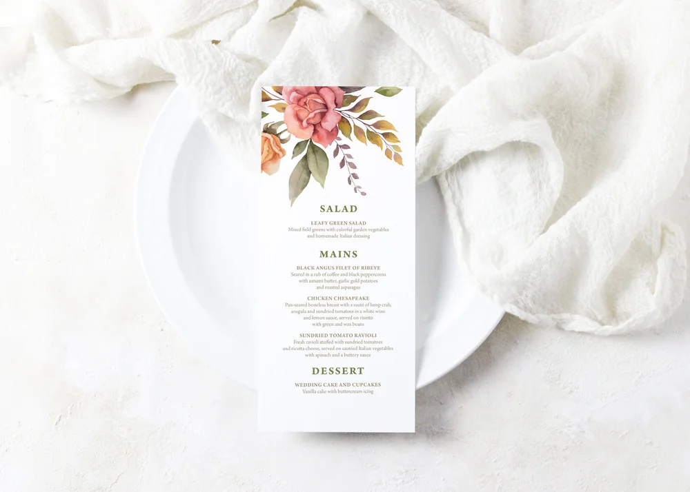 Creative Wedding Menus