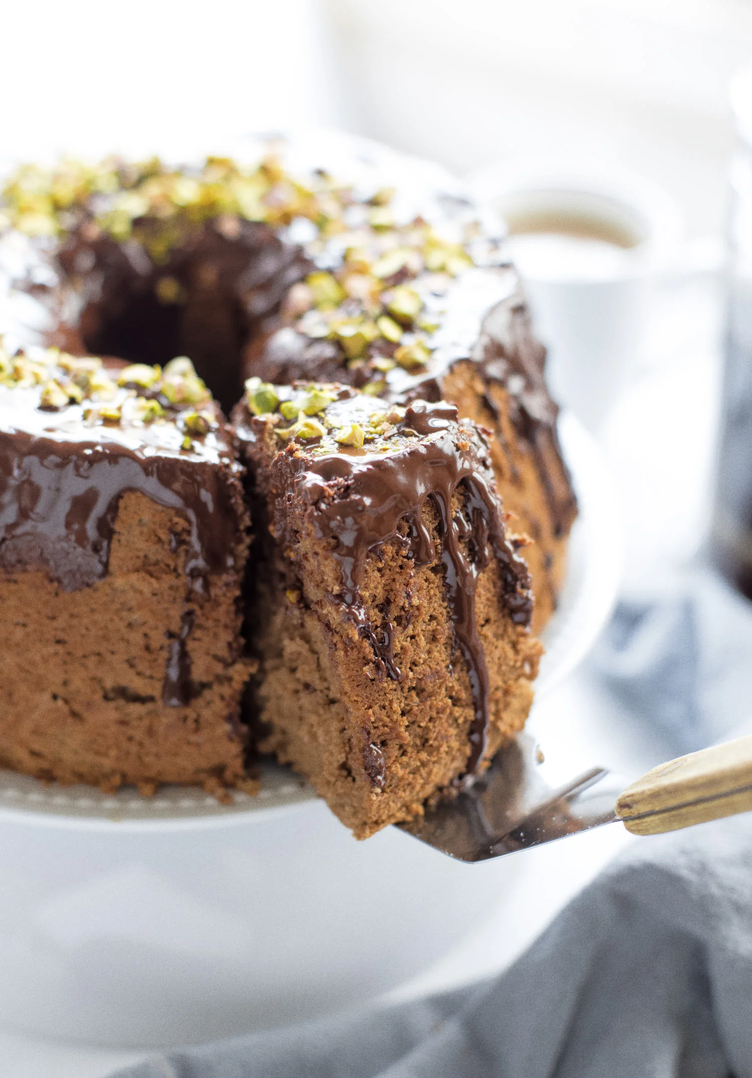 Chocolate Chiffon Cake with Ganache Glaze | Truffles and Trends