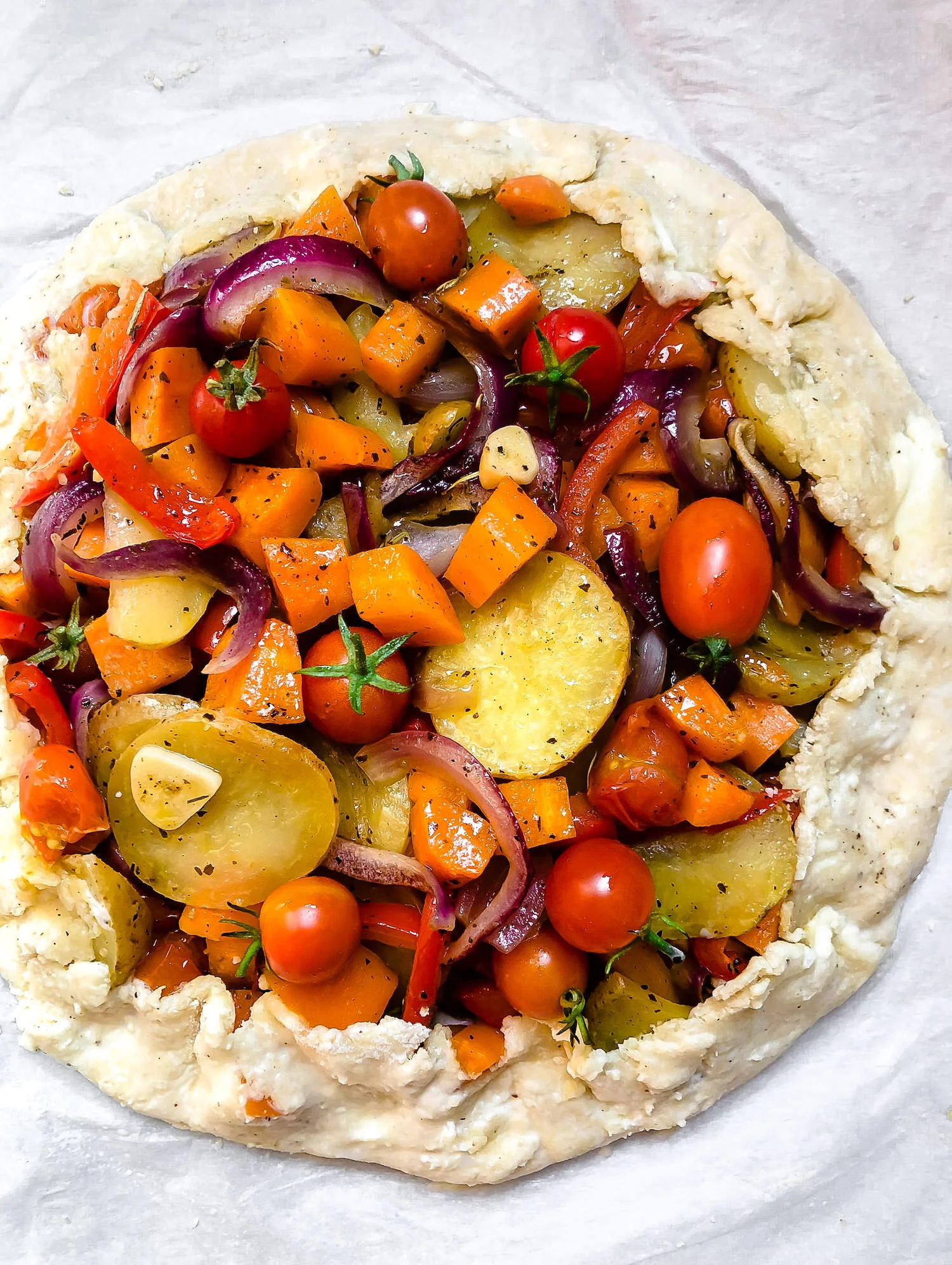 Roasted Vegetable Galette | Truffles and Trends