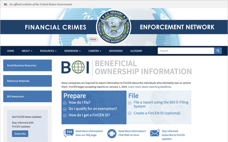 FinCEN Announces Opening of Website to Accept Beneficial Ownership ...