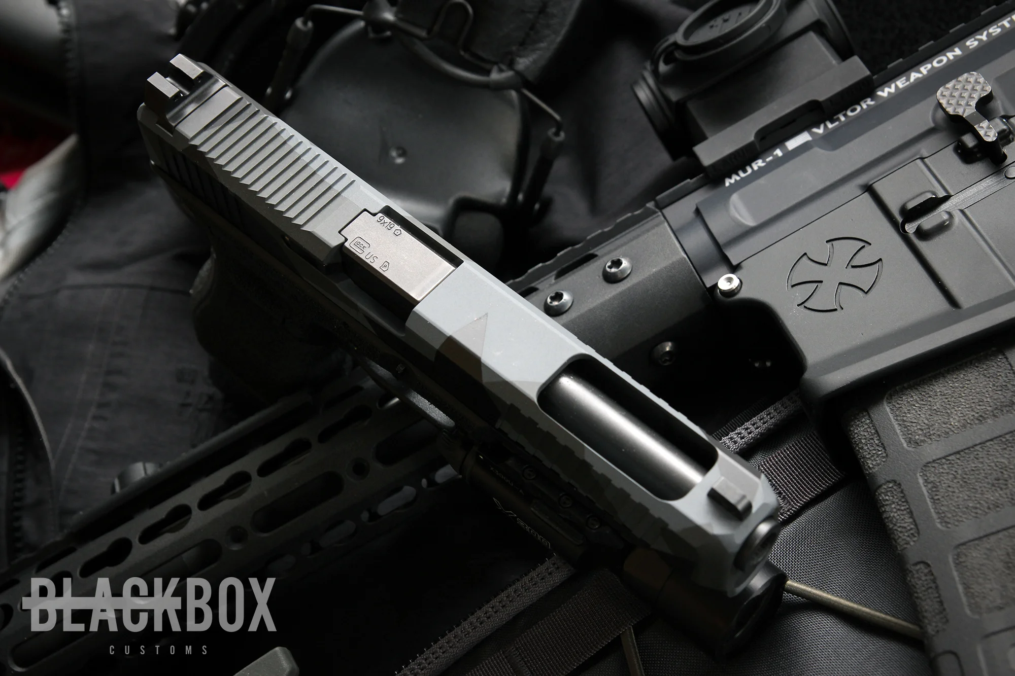 Black Box Customs - (069) Glock 34 Gen 4 - Sniper Grey Angular Camo