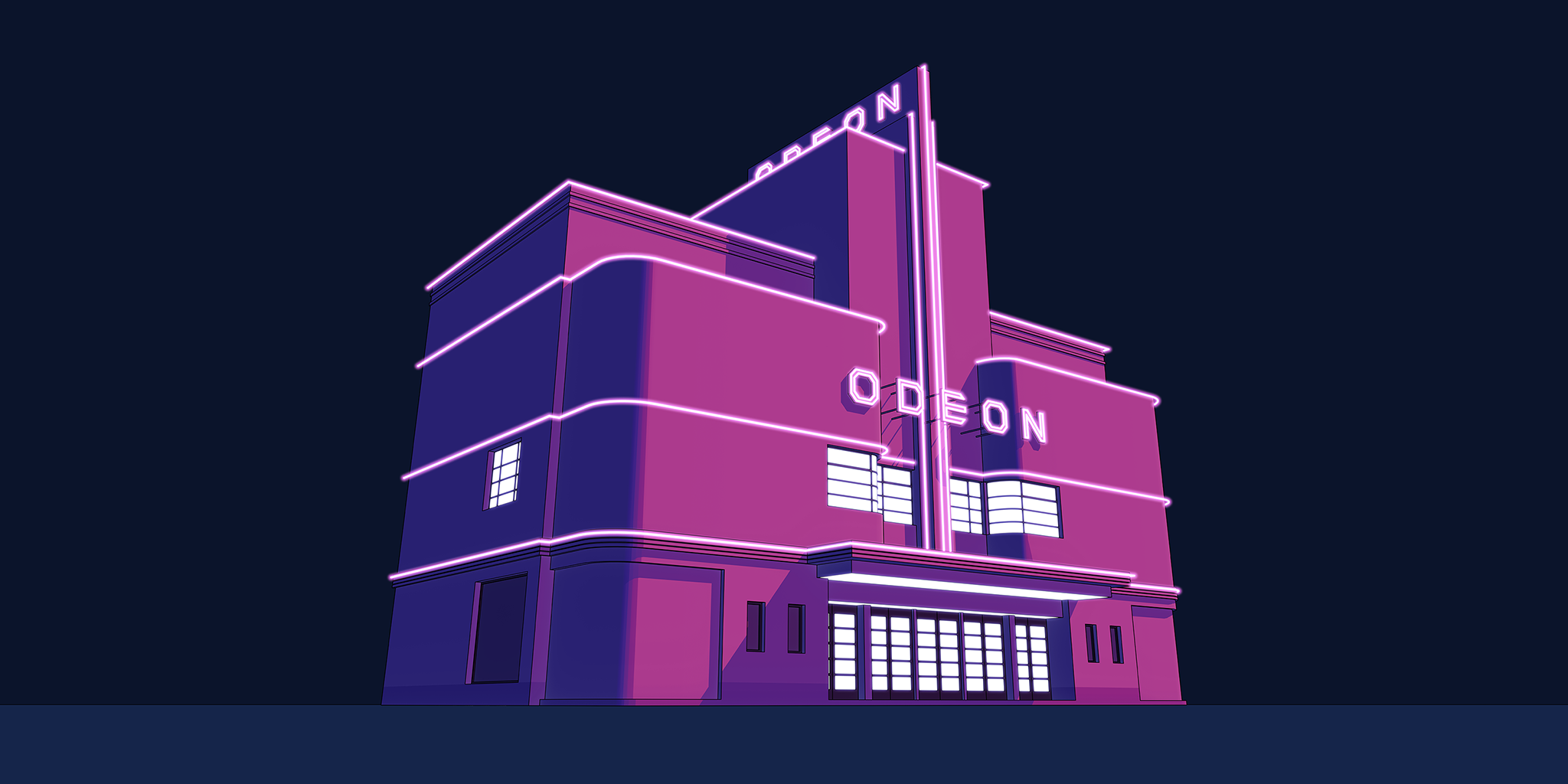 ODEON Cinema, Balham - 1938 at Night — 6040.studio