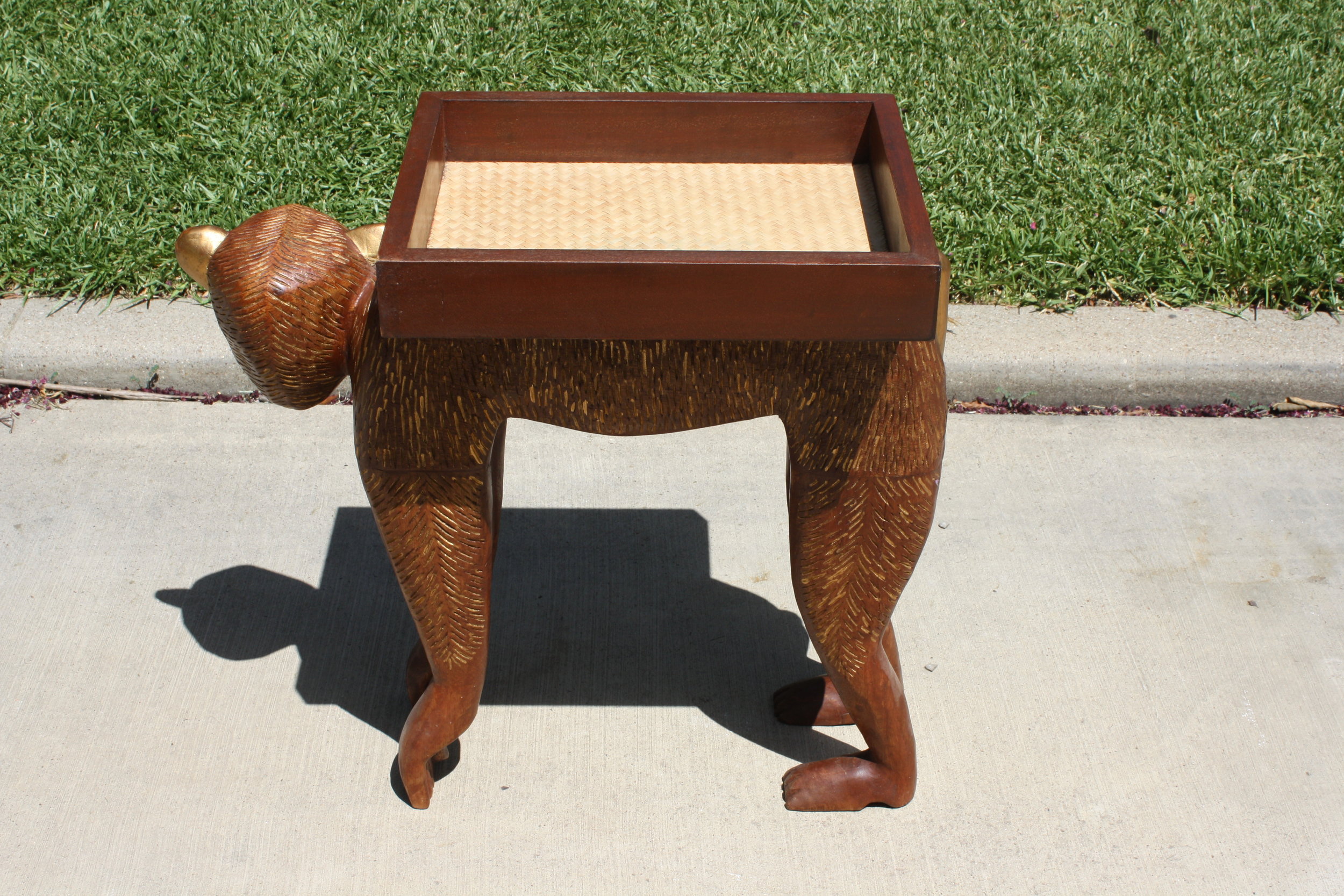 Vintage Wooden Monkey Table With Tray Top — Jackson Kline