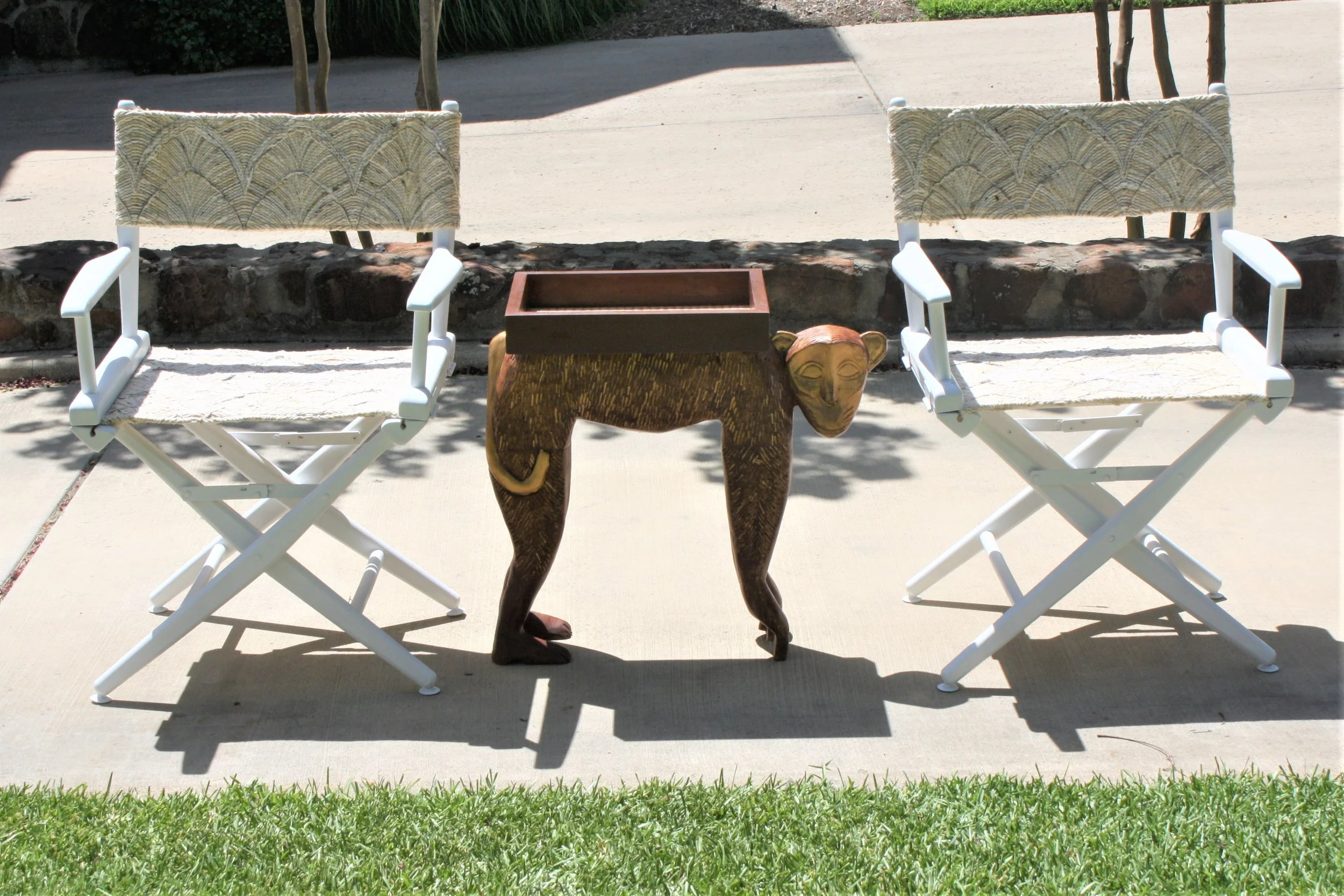 Vintage Wooden Monkey Table With Tray Top — Jackson Kline