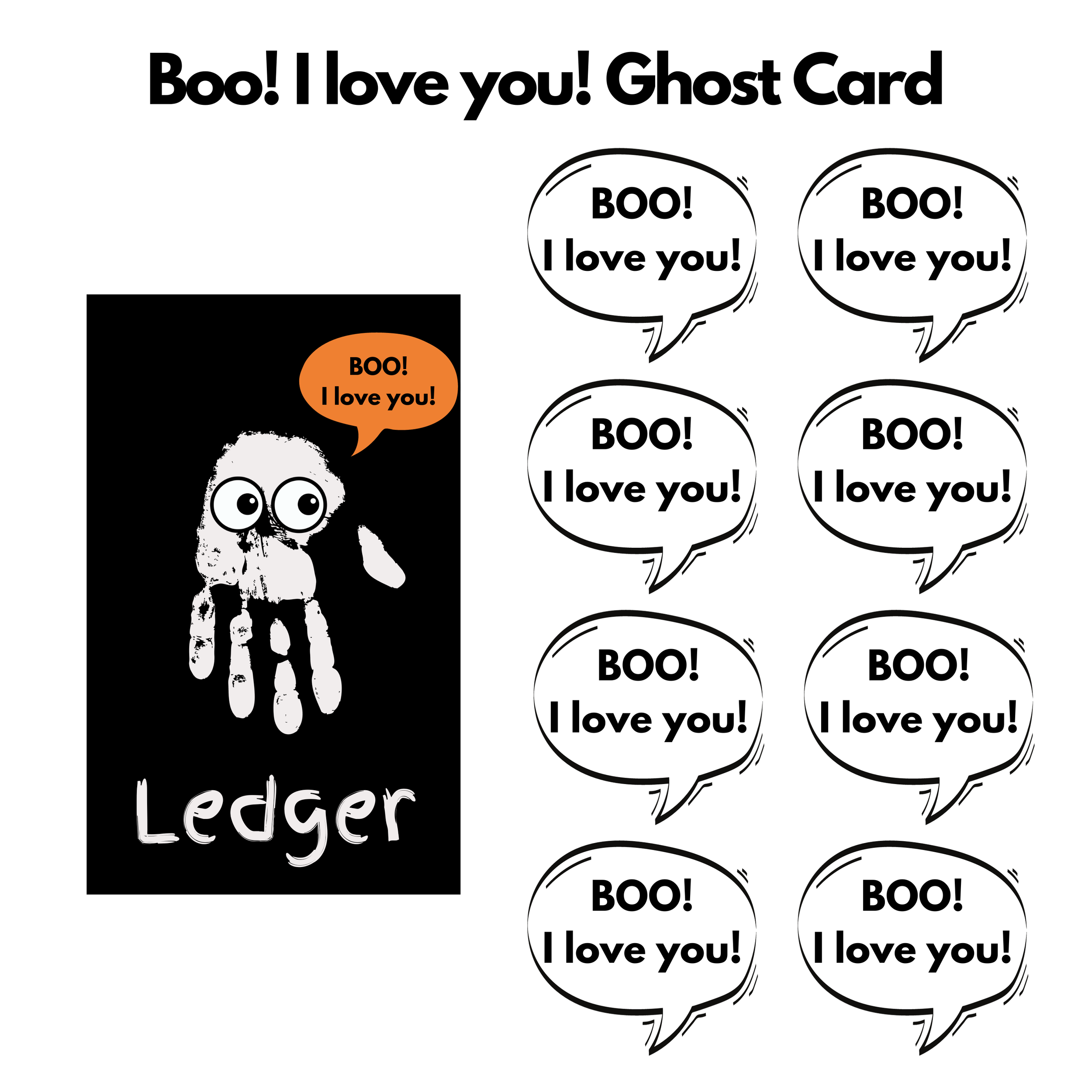 Boo! I love you! Ghost Card — Preschool Vibes