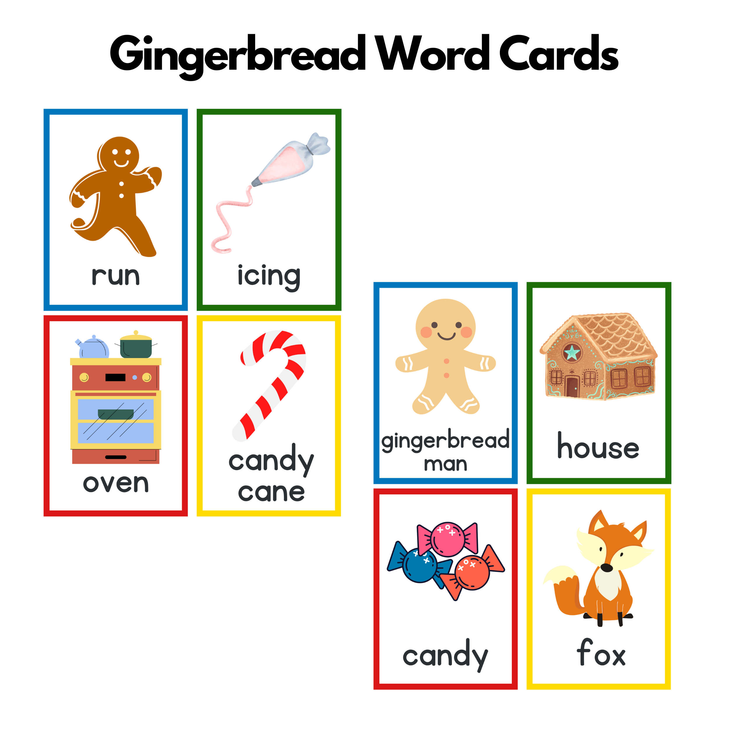 Gingerbread Word Cards — Preschool Vibes
