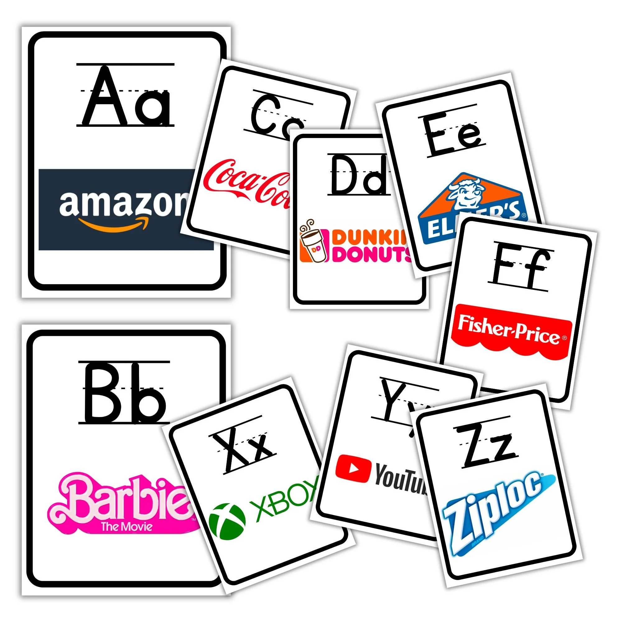 Environmental Print Alphabet- Vertical — Preschool Vibes