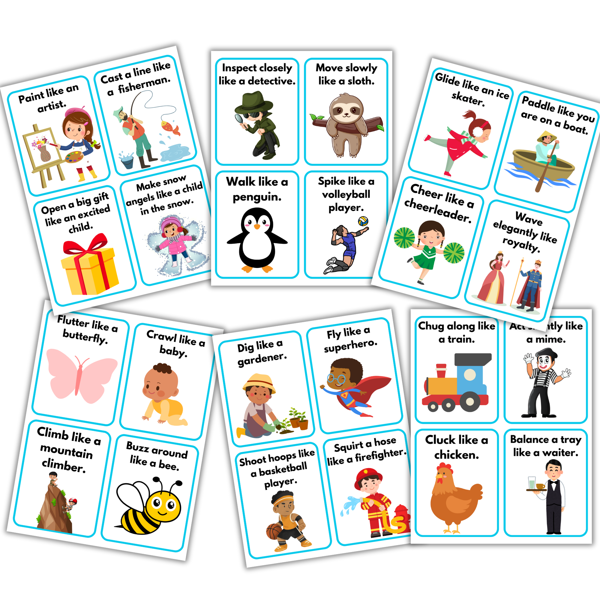 Move Like a...! Brain Break Movement Cards — Preschool Vibes