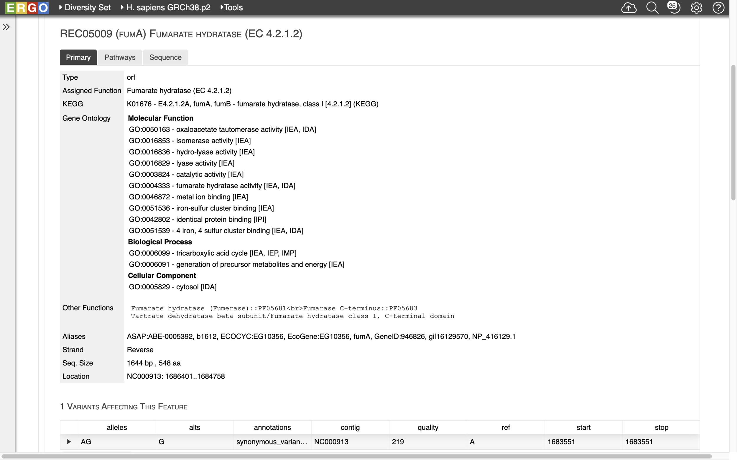 New ERGO Feature: Affected Features for Variants — Igenbio