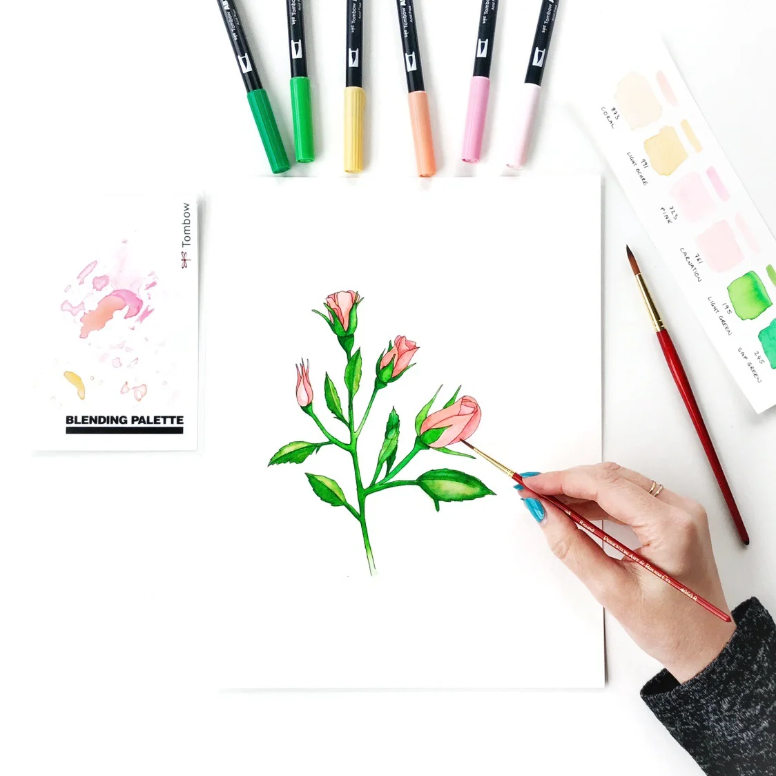 Create Watercolor Flowers Using Markers — Brown Paper Bunny Studio