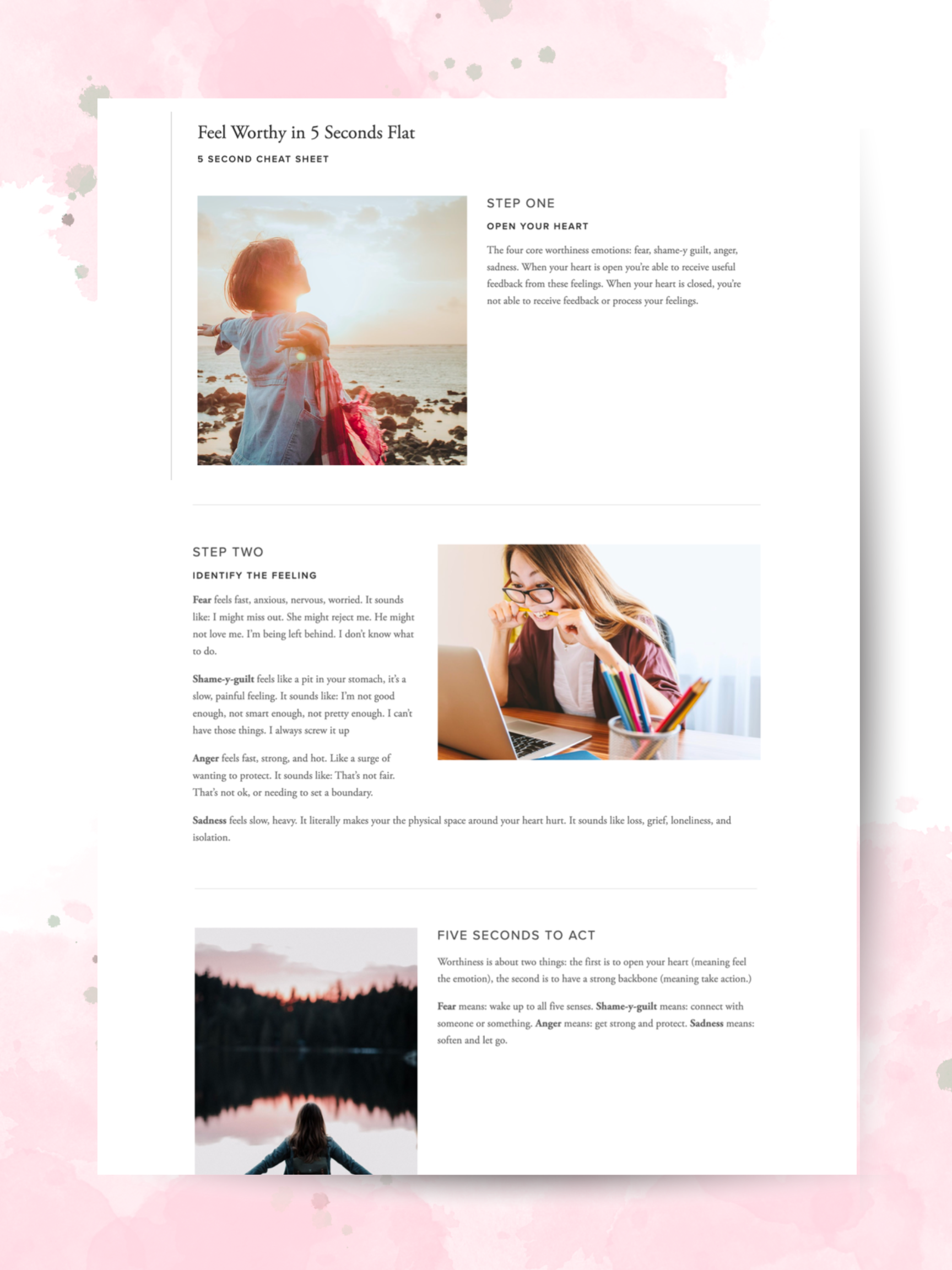 5 second cheat sheet — Meadow DeVor