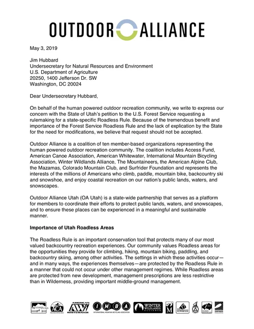 Sign the Letter to Protect Utah’s National Forests — Outdoor Alliance