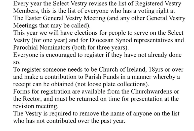 Parish Office Holders & Select Vestry — St John's Newcastle Co Down