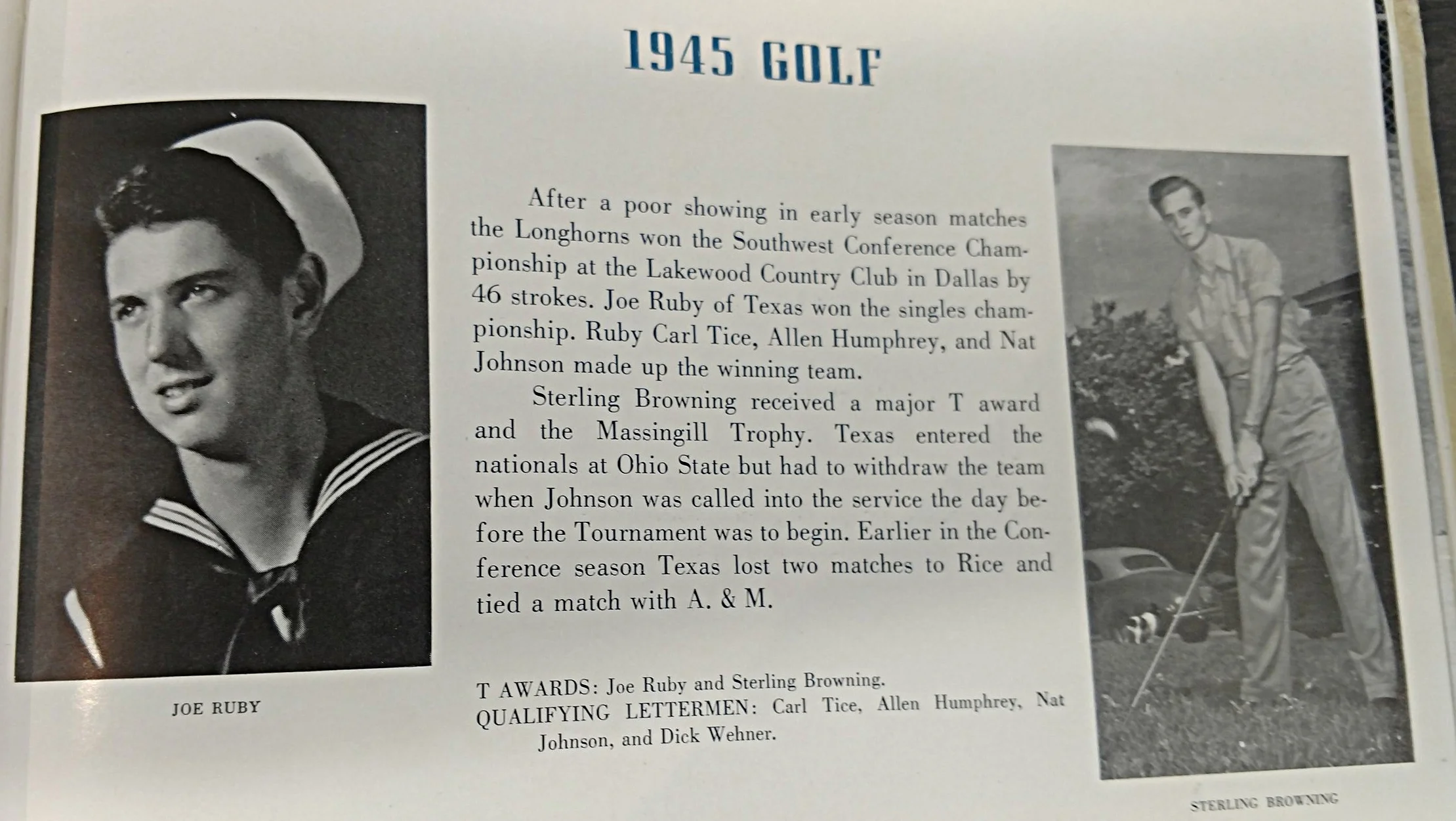 1900's thru 1963 "Tom and Harvey Penick Era for golf - Texas Legacy ...