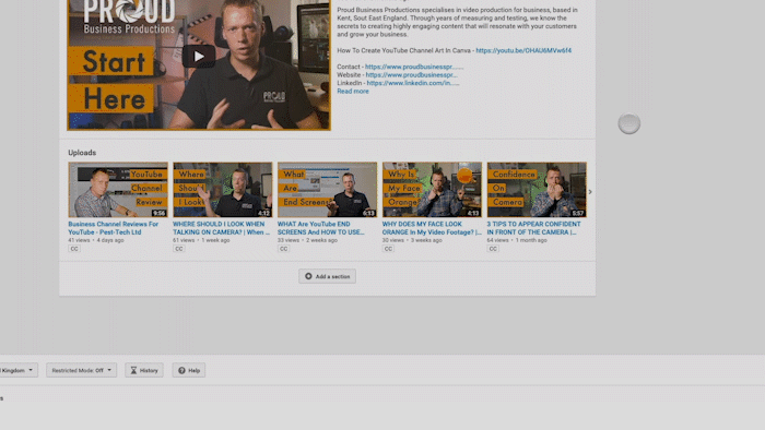 Proud Business Productions - How To Customise Your YouTube Channel Layout