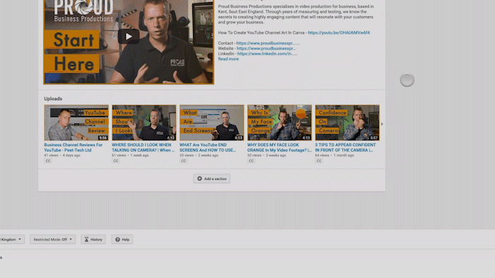 Proud Business Productions - How To Customise Your YouTube Channel Layout