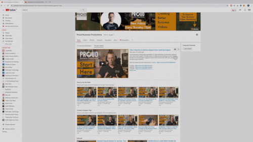 Proud Business Productions - How To Customise Your YouTube Channel Layout