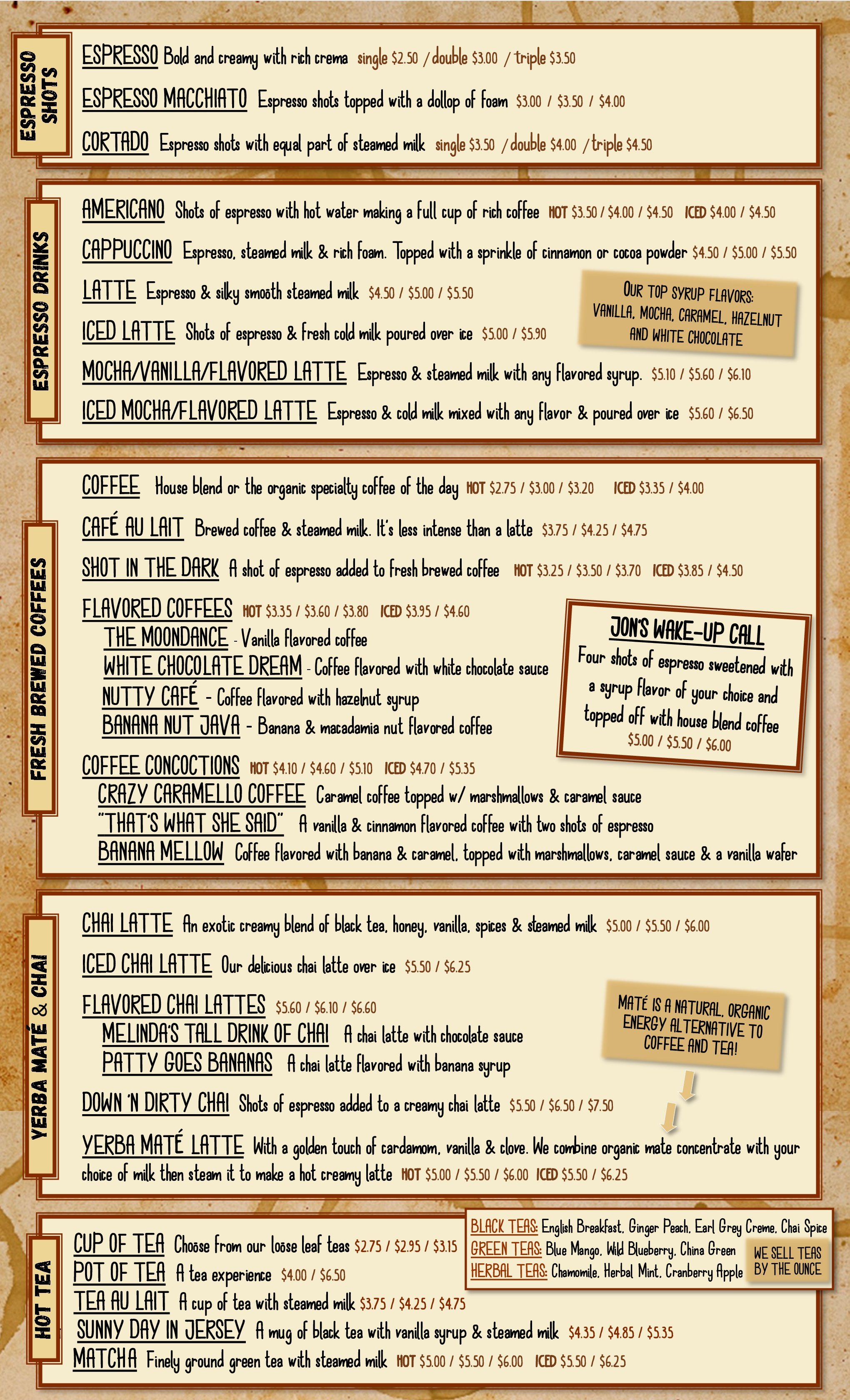 Cafe Menu — The Fine Grind