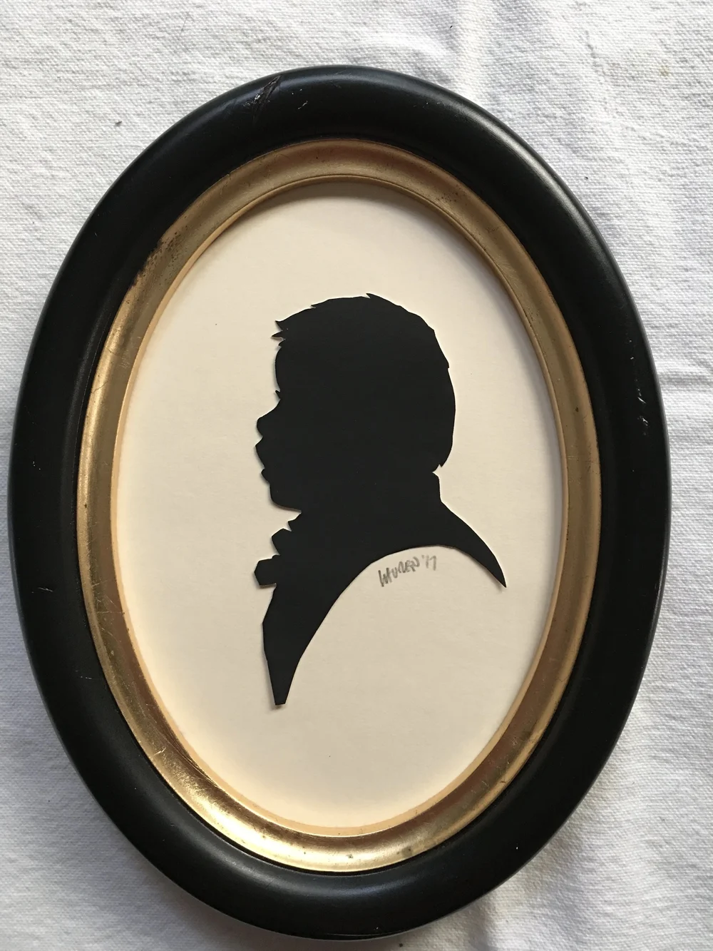 Antique Oval Frame Silhouette