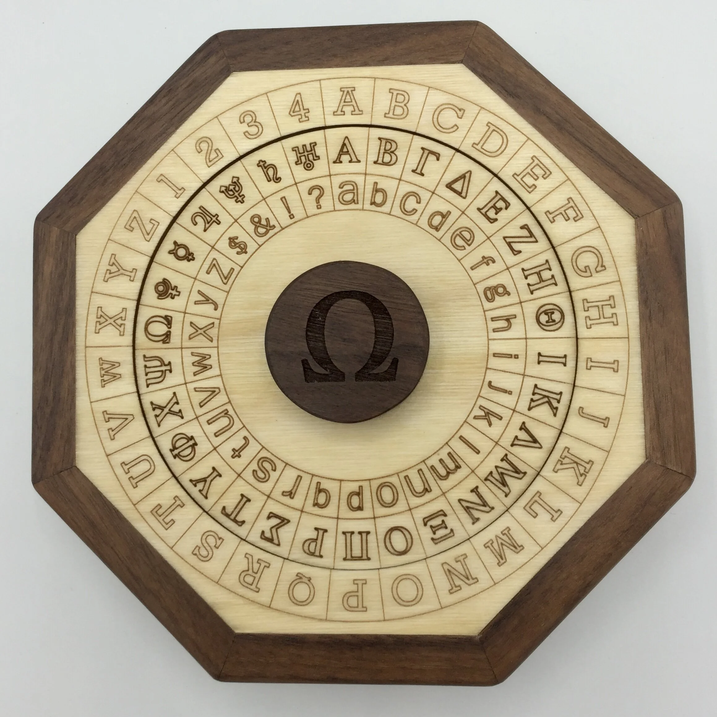Cipher Wheel - Small - Greek and English — Cryptic Woodworks