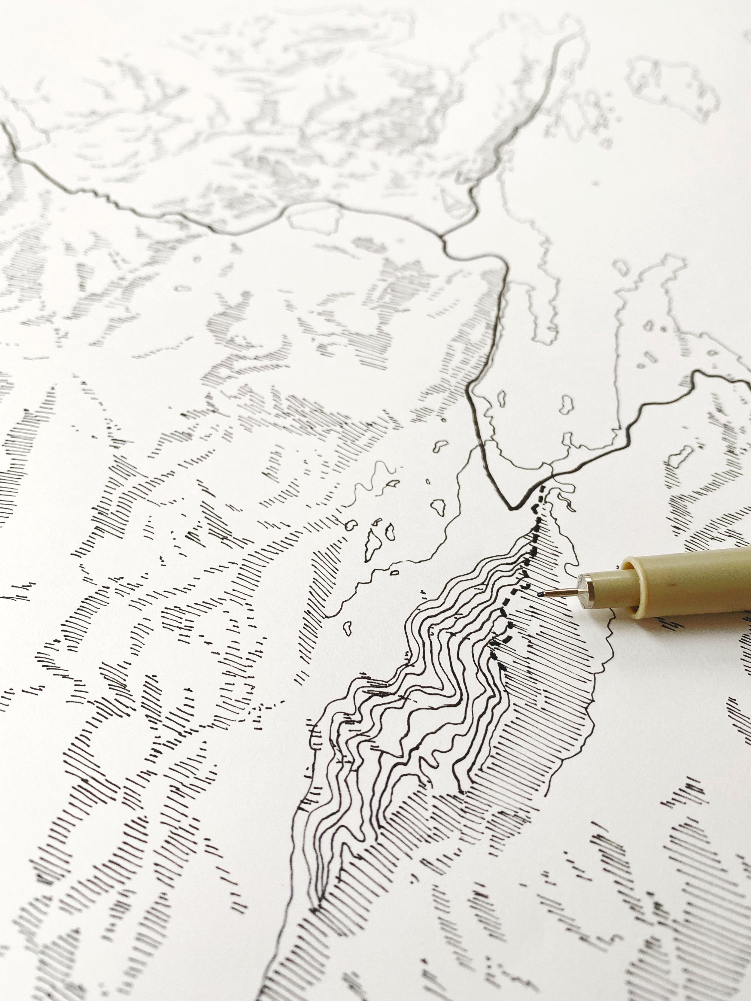 KODIAK Alaska Topographical Map Drawing: PRINT — Turn-of-the-Centuries