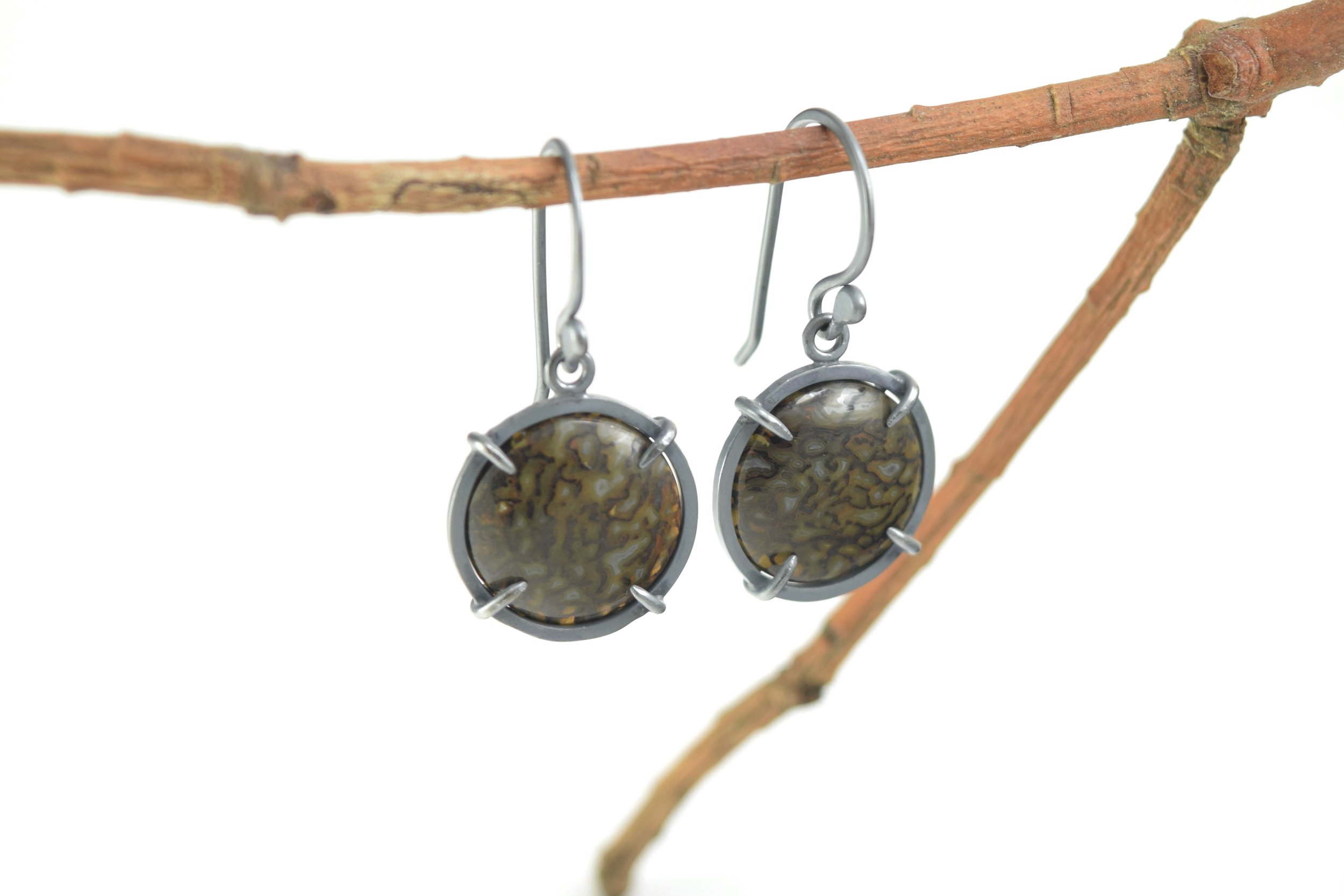 Star Crinoid Fossil Earrings — Lithic Design