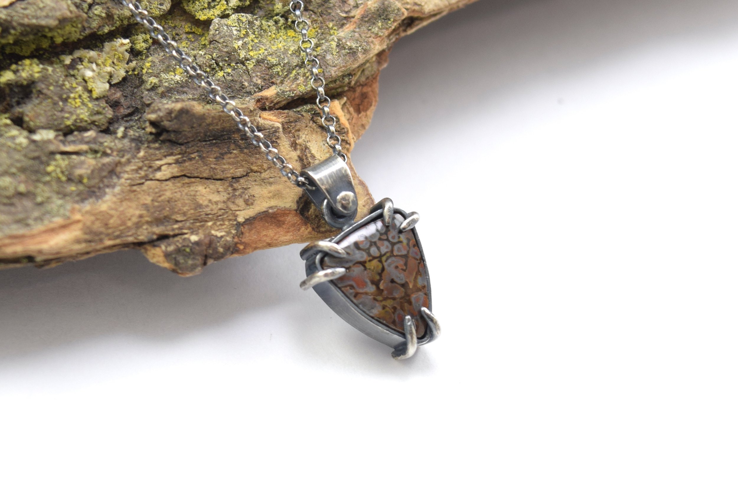 Fossilized Dinosaur Bone Necklace - Triangle — Lithic Design