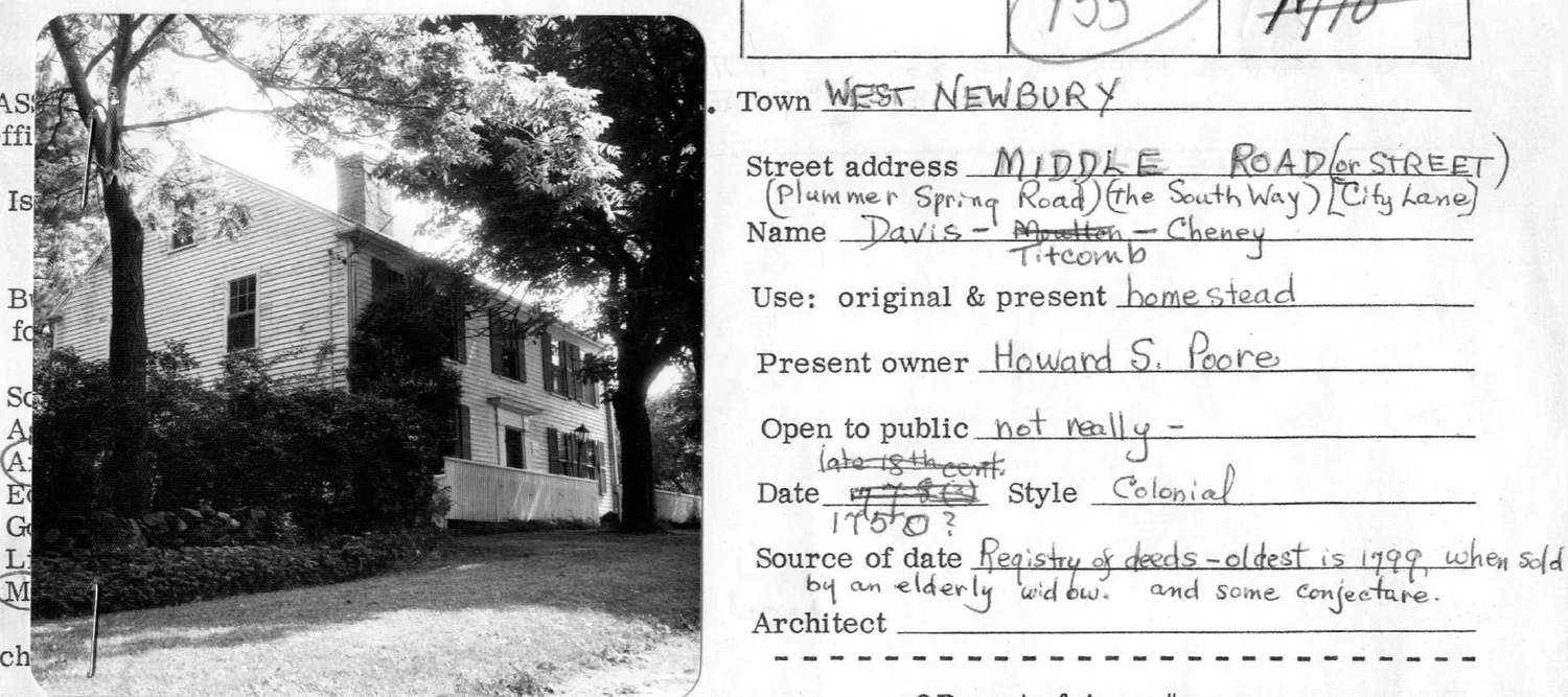 Museum of Old Newbury: Aunt Mary in the MACRIS