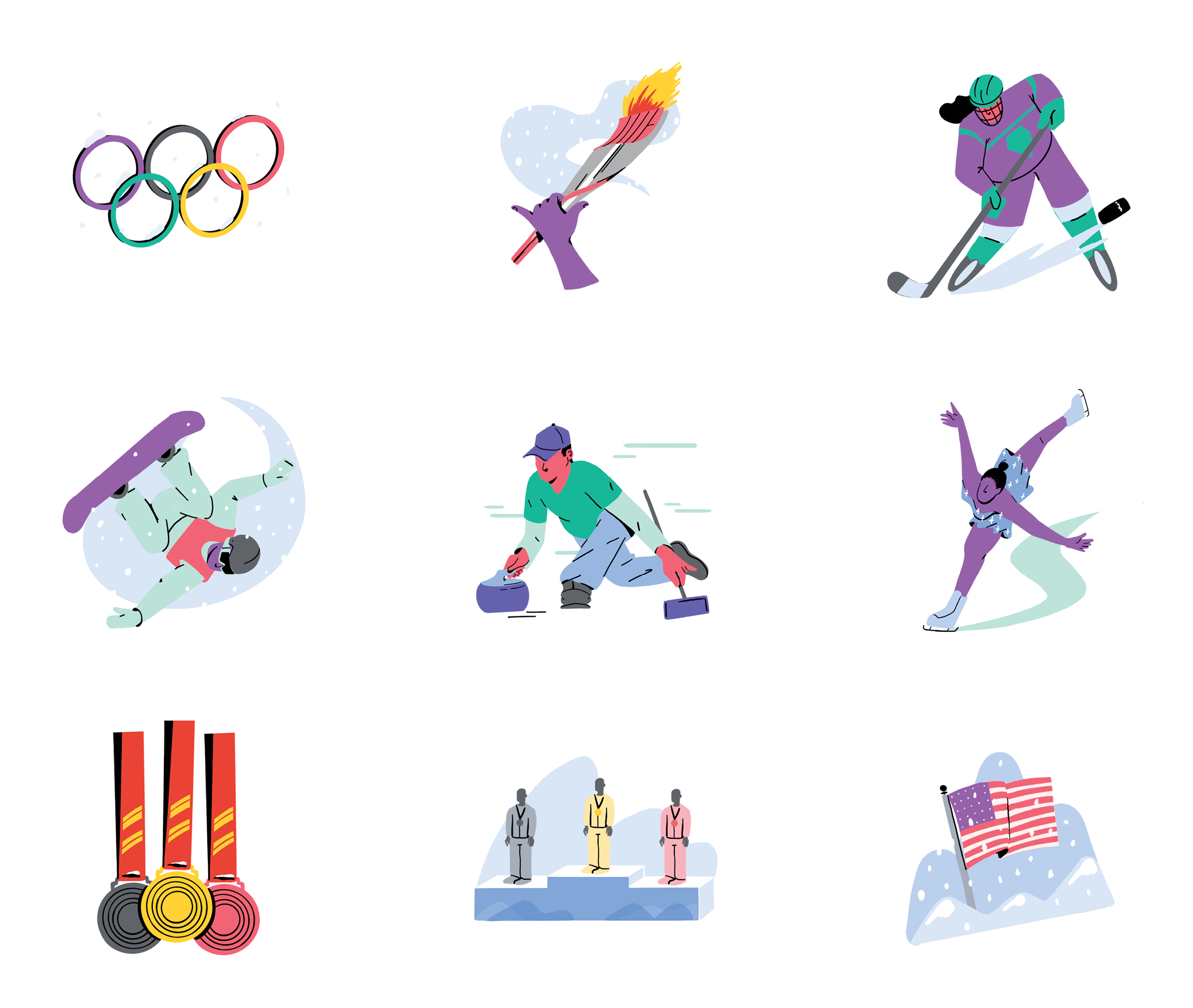 Winter Olympic Sports Symbols