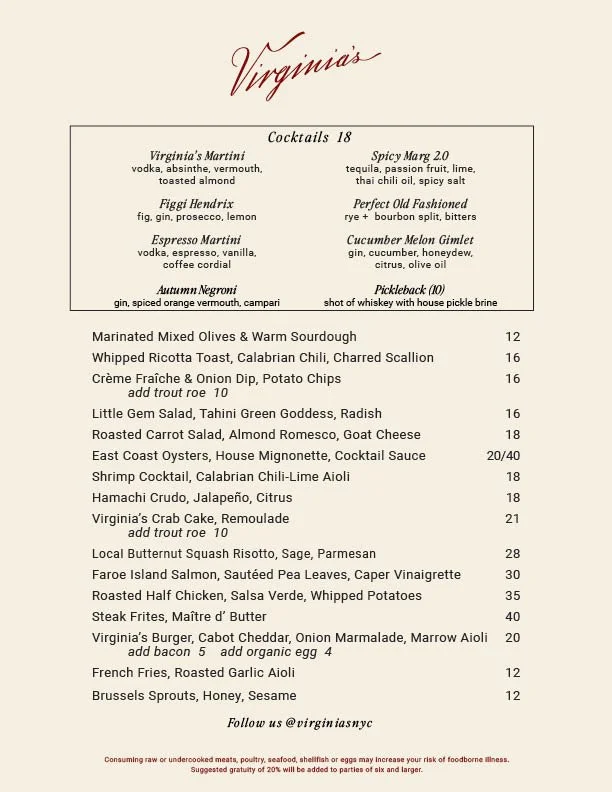 Dinner — Virginia's