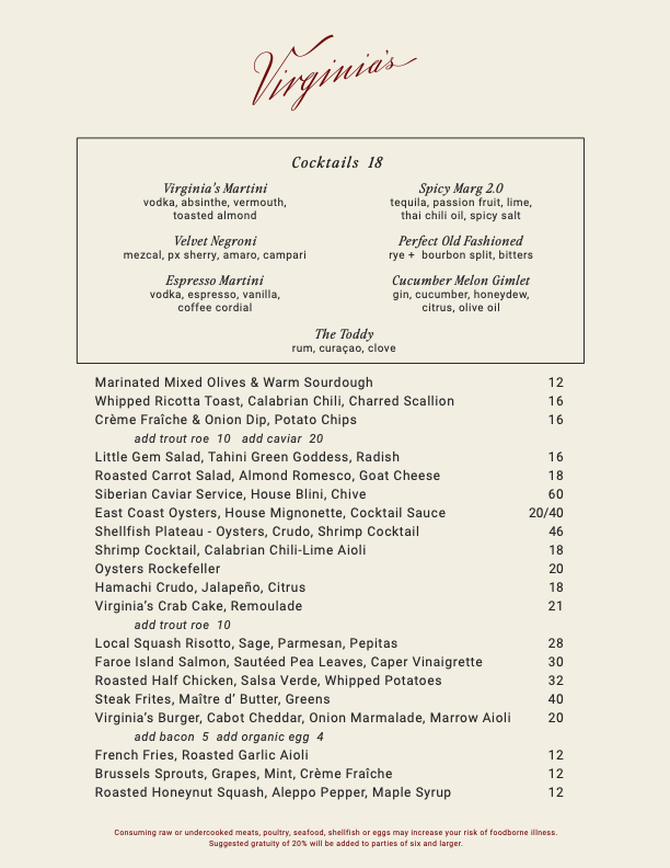 Dinner — Virginia's