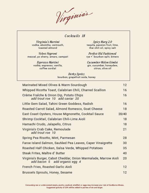 Dinner — Virginia's