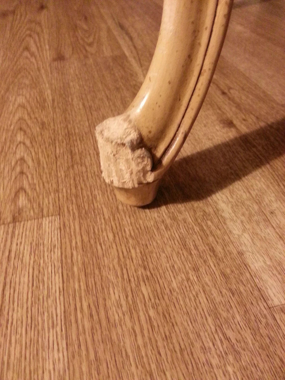 rebuilt chair foot — Jim Kinsey Furniture Repair