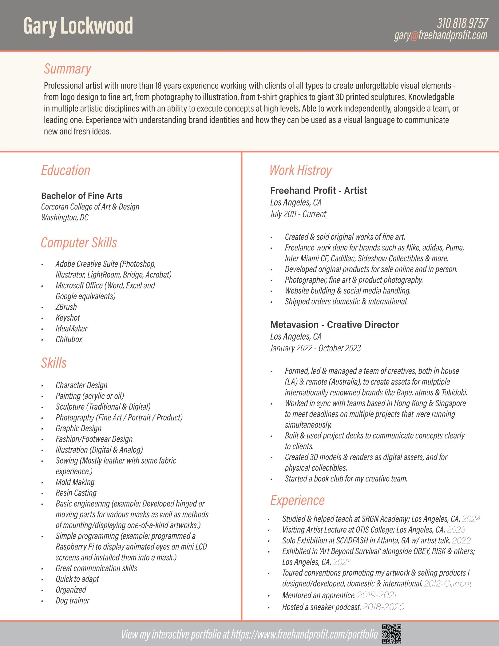 Resume — FREEHAND PROFIT