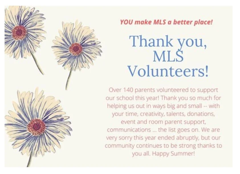 Thank You Parent Volunteers