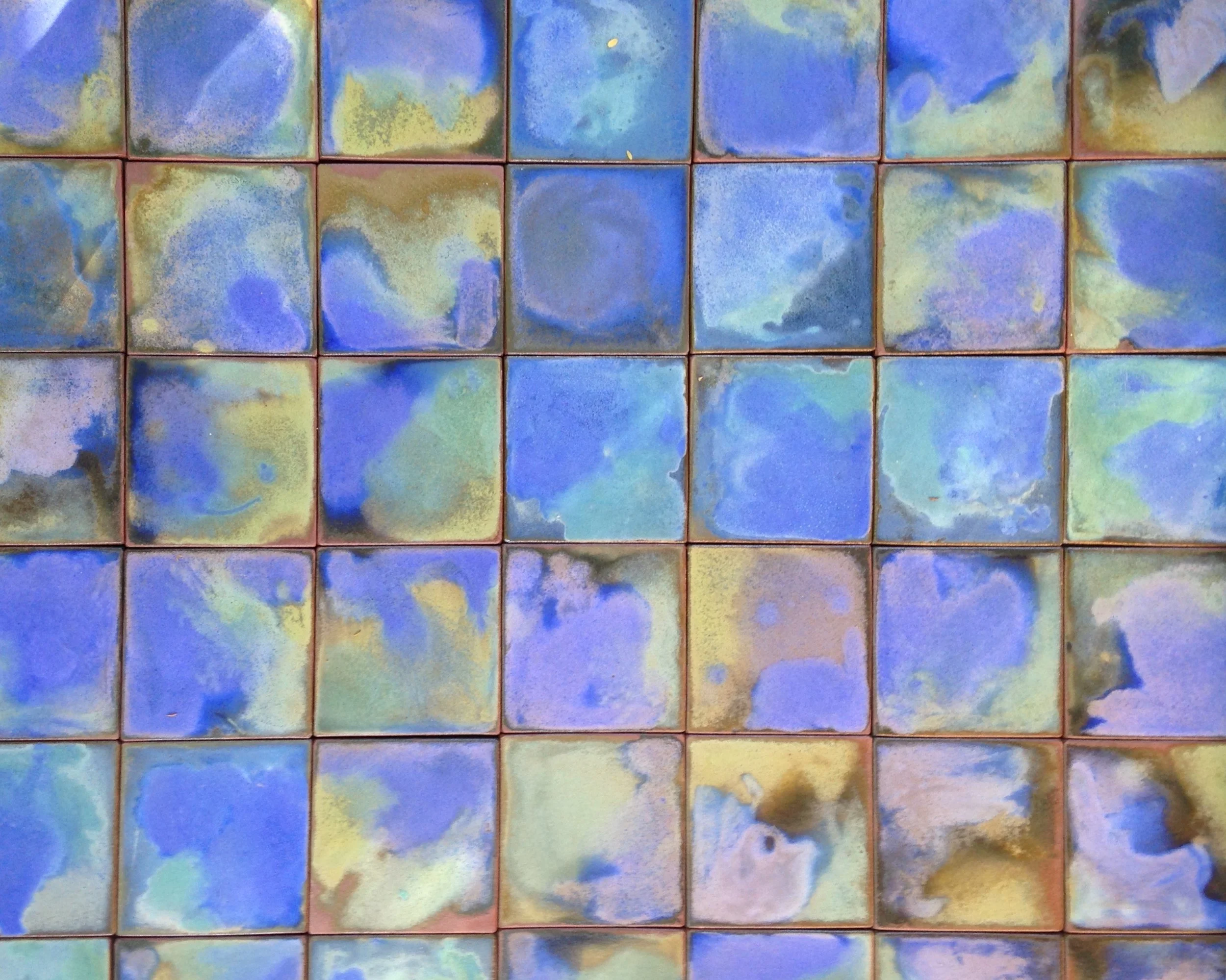 Cobalt watercolor tiles — Pasadena Craftsman Tile