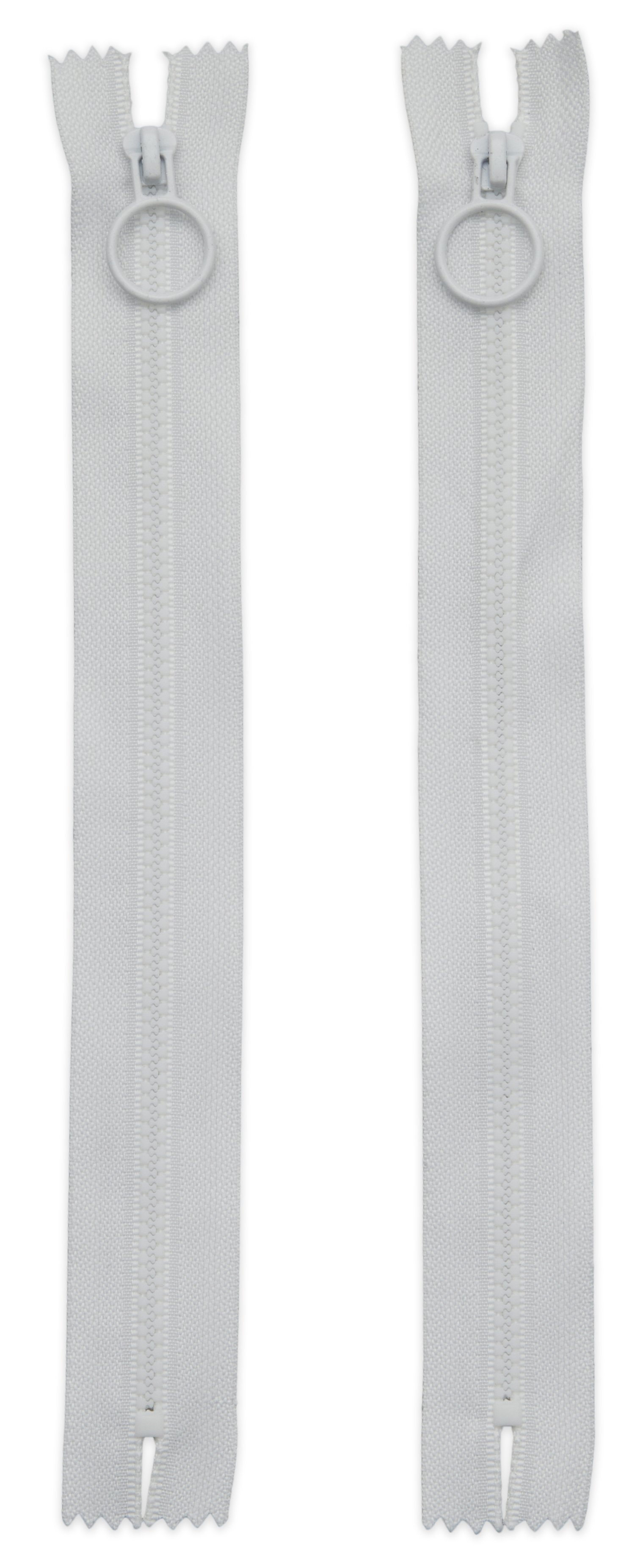 #ZW6622 | 8" White Hoop Pull Zipper (2 pk) — Zakka Workshop Retail