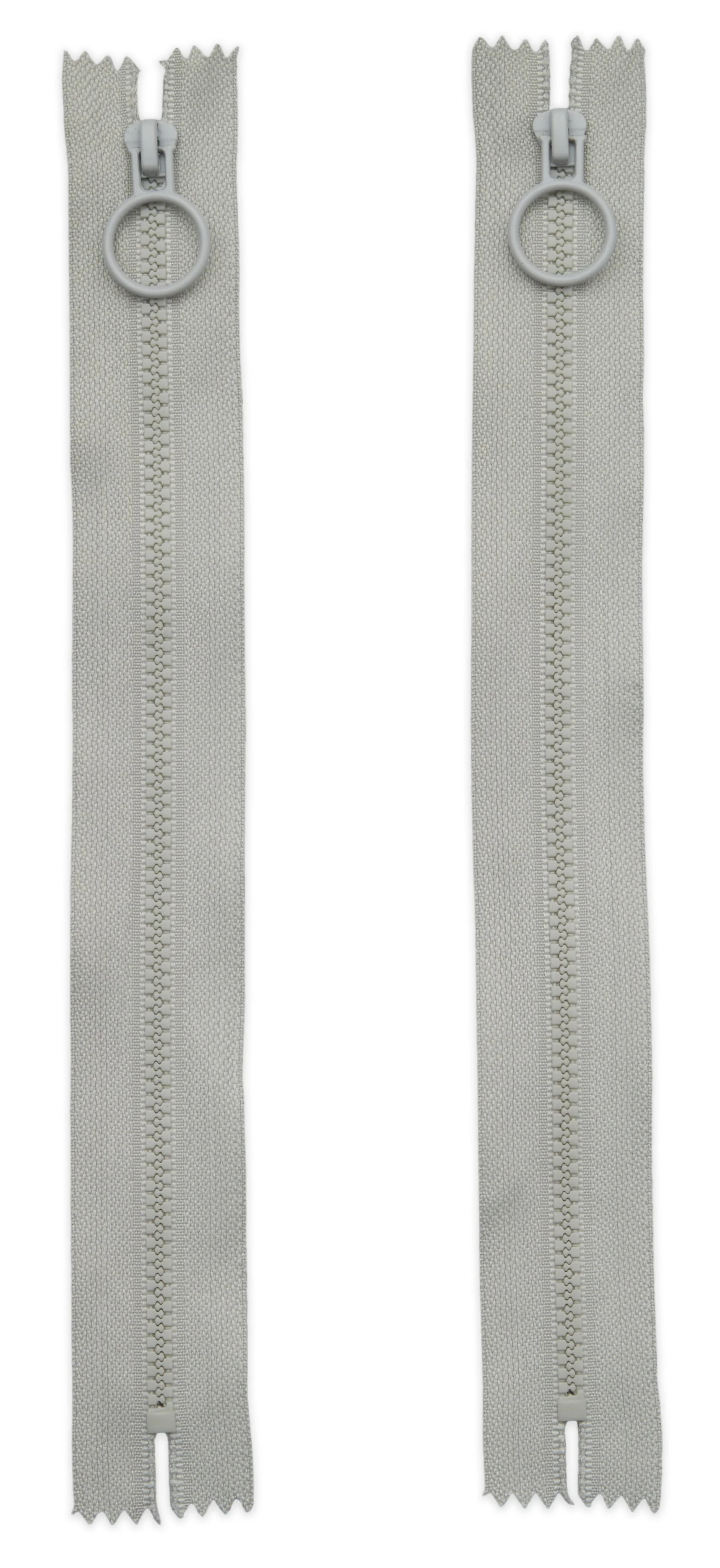 #ZW6547 | 8" Gray Hoop Pull Zipper (2 pk) — Zakka Workshop Retail