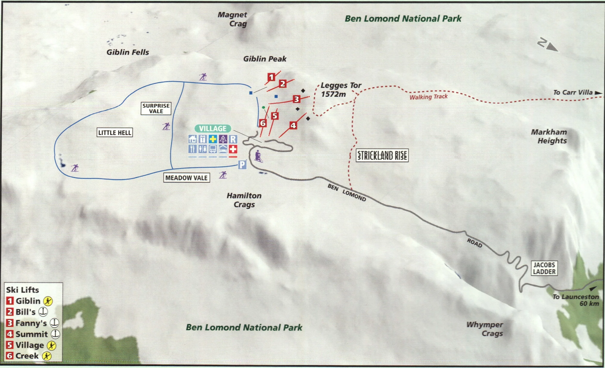 Ski resort maps — Australian mountains