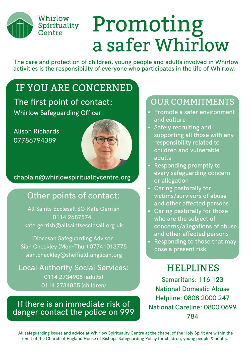 Safeguarding — Whirlow Spirituality Centre