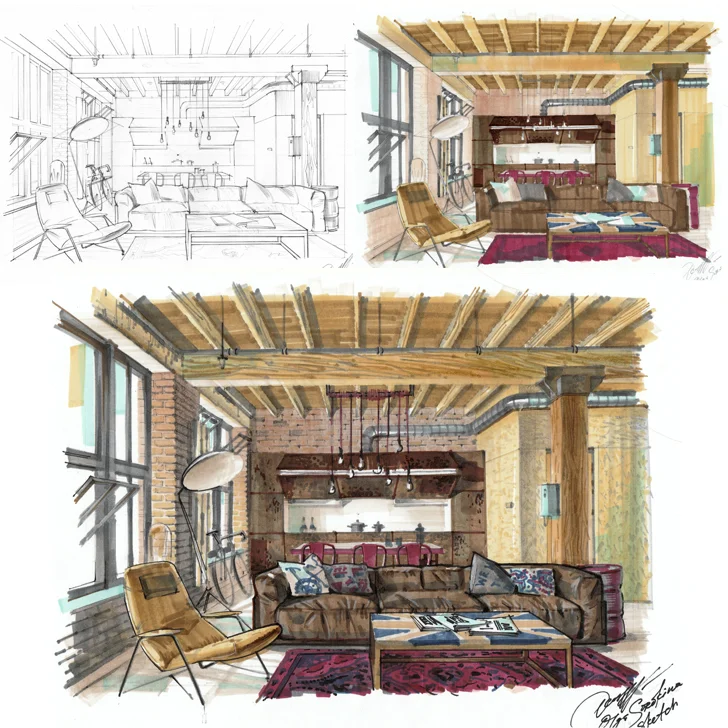 Hand Renderings & Sketches — School of Sketching by Olga Sorokina