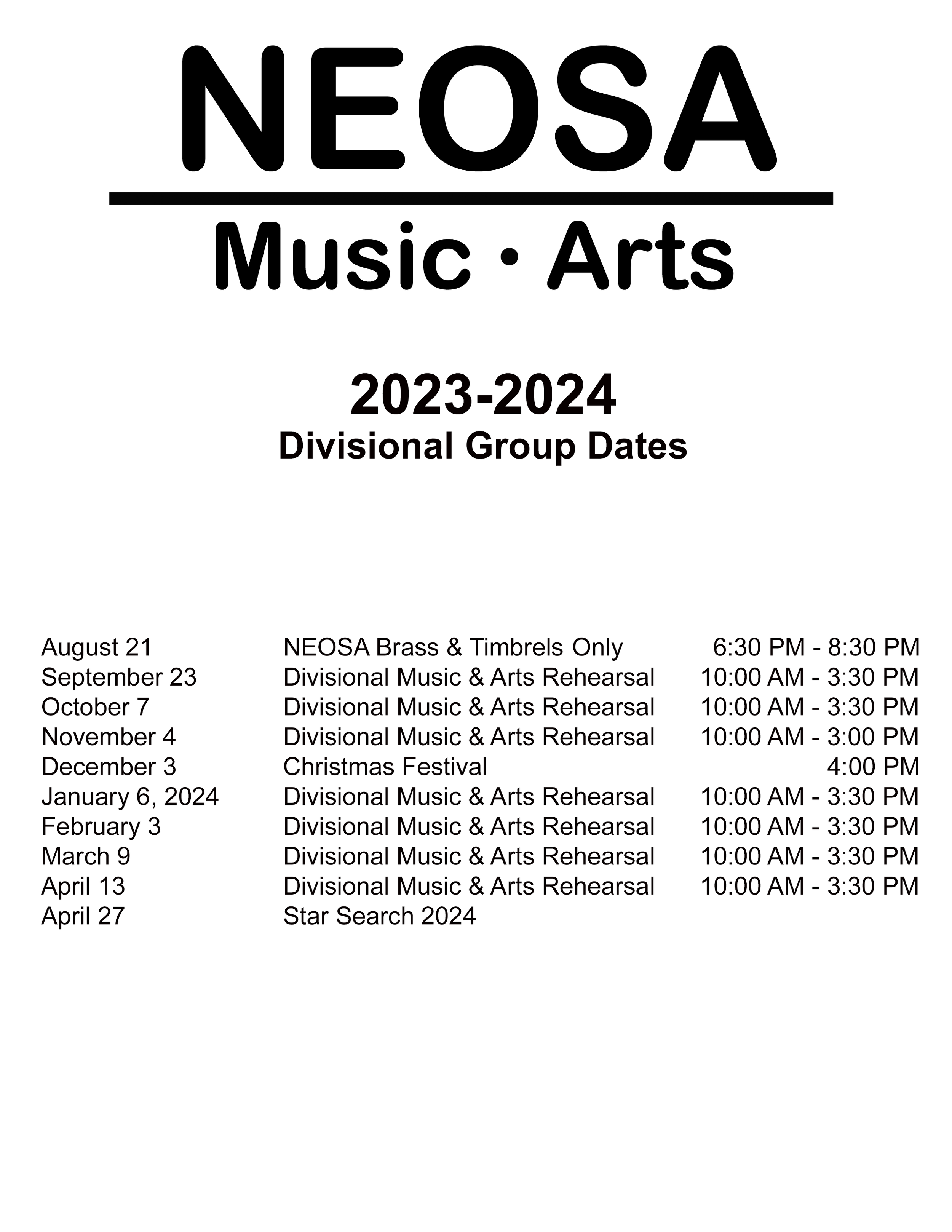 NEOSA Music & Arts Department