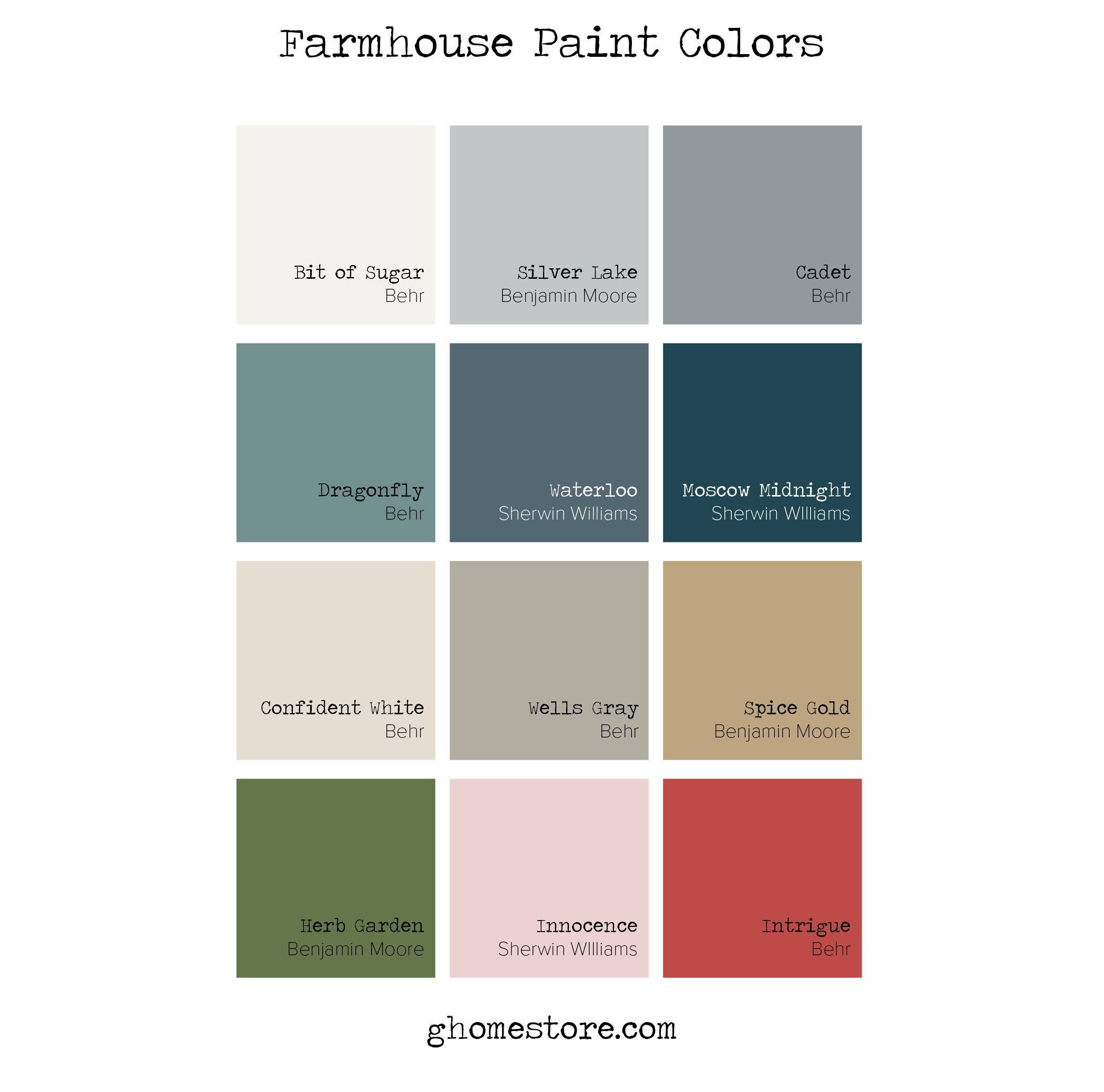 Farmhouse Paint Colors — g. home